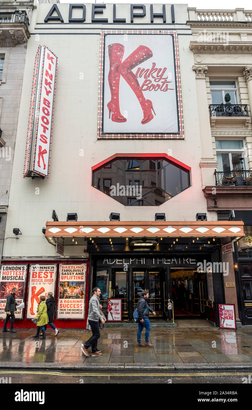 Entrance to Adelphi Theatre in West End district, London, United ...