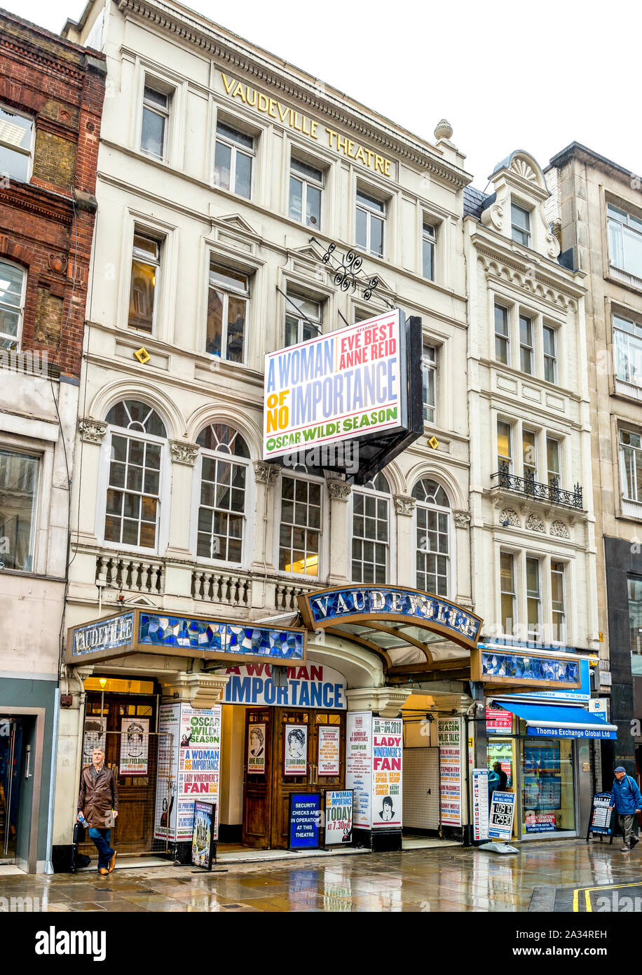 Entrance to Vaudeville Theatre on the Strand in West End district ...