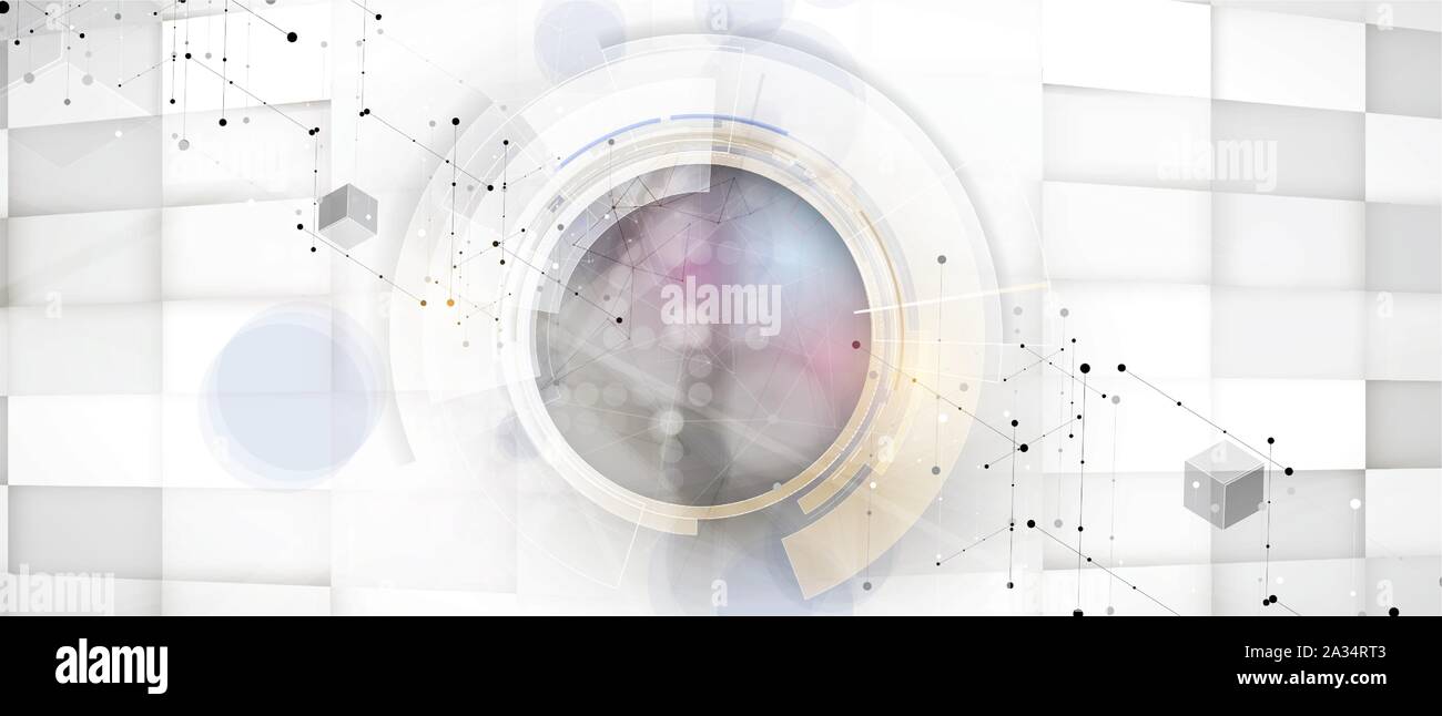 Technology innovation background, idea of global business solution ...