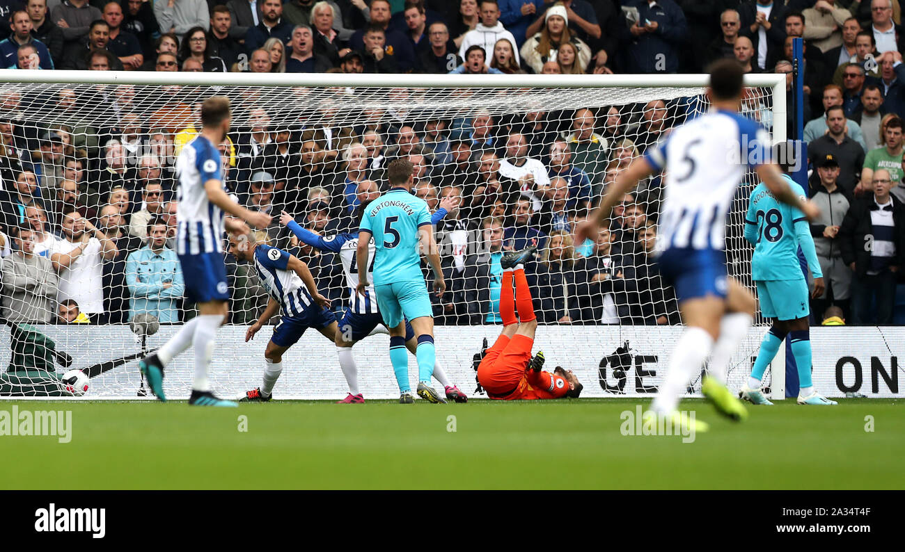 Tottenham hotspur goalkeeper hugo lloris lies injured hi-res stock ...