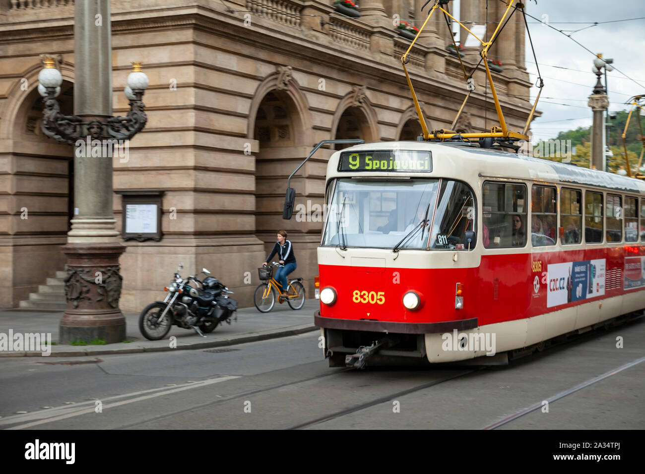 Traditional tram in Prague, Czechia Stock Photo - Alamy