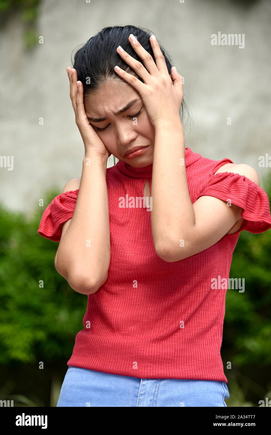 An A Stressful Teenager Girl Stock Photo - Alamy