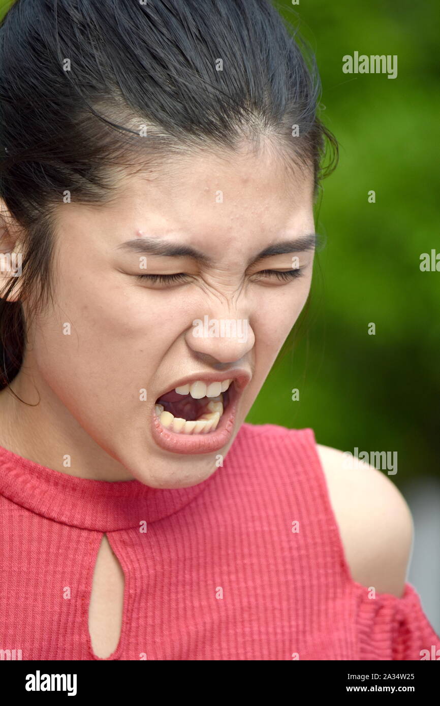 An Angry Beautiful Filipina Person Stock Photo - Alamy