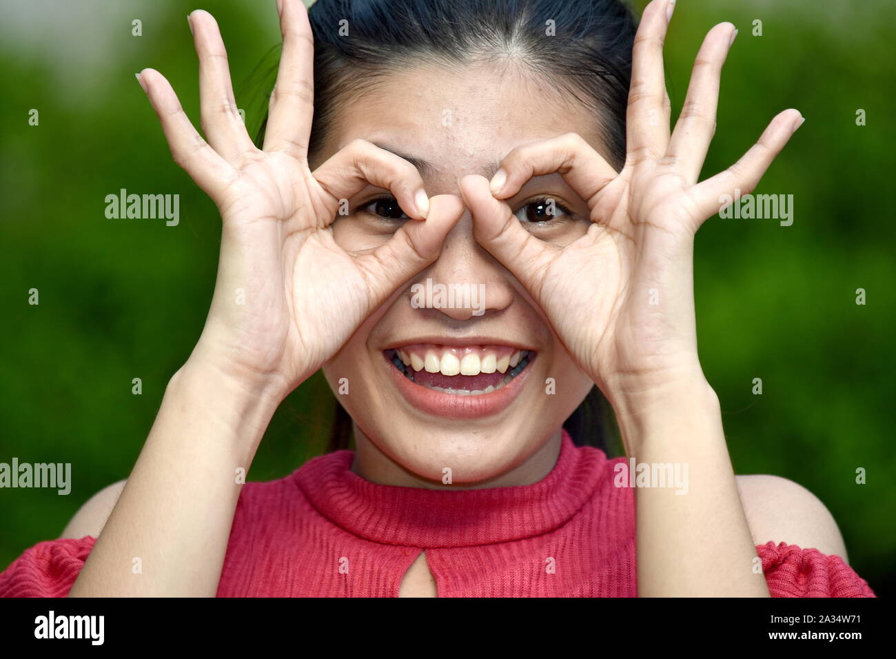 An A Pretty Female Searching Stock Photo - Alamy