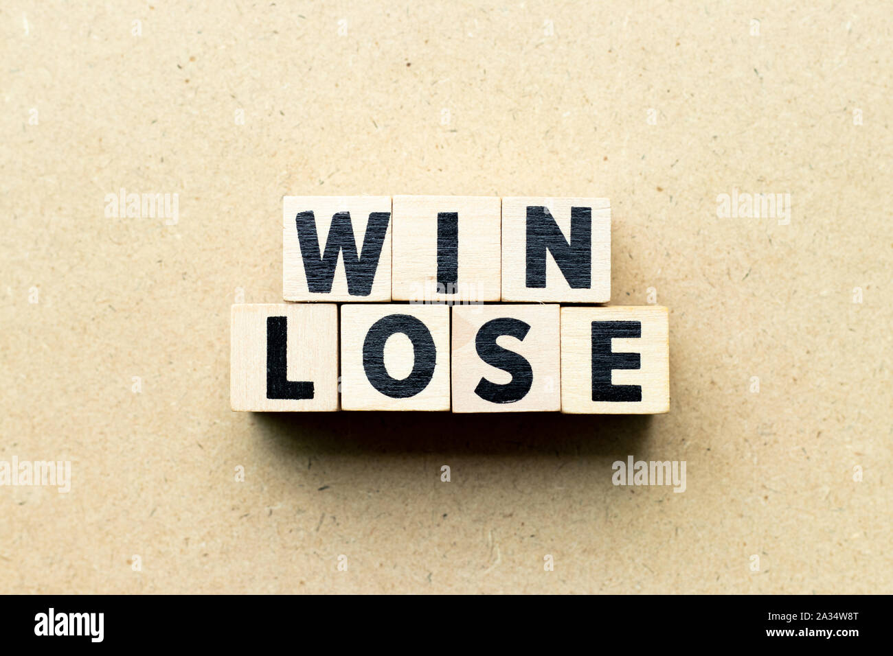 Letter block in word win lose on wood background (Concept of game ...
