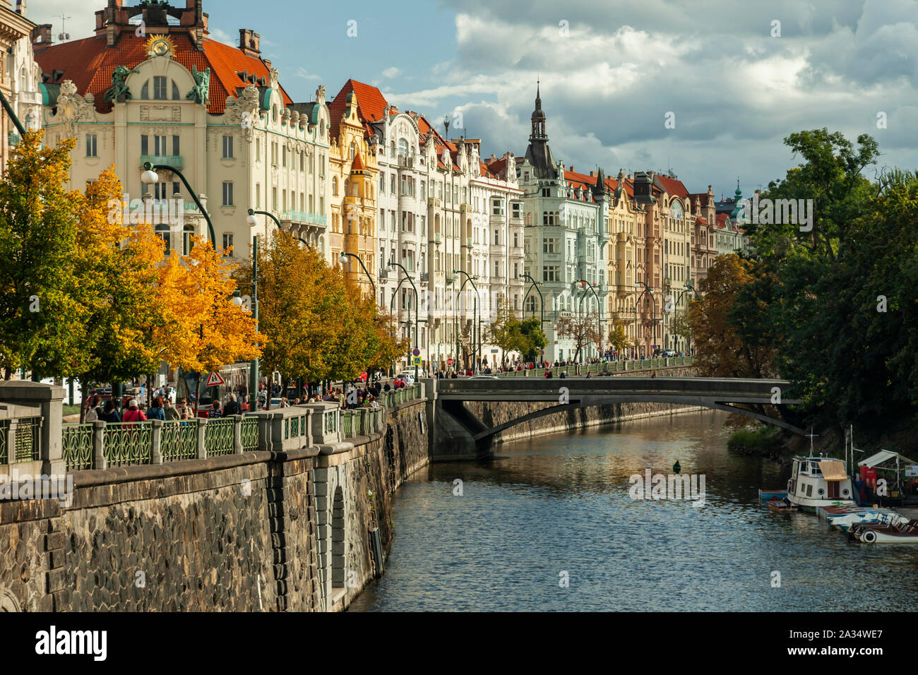 Autumn afternoon in Prague New Town, Czechia Stock Photo - Alamy