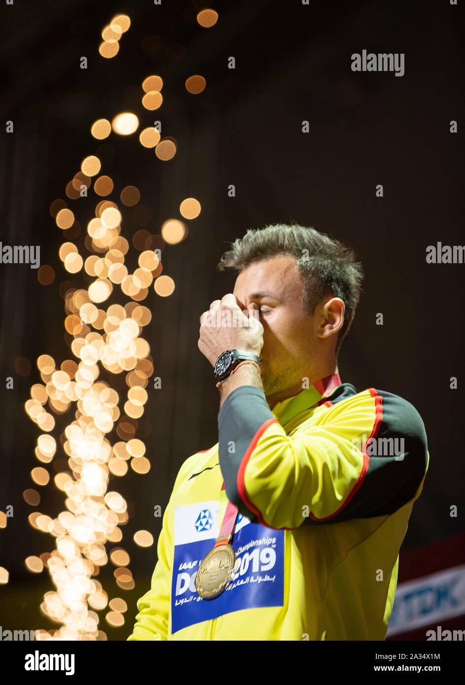 Winner Niklas KAUL (Germany/1st place) kaempft with the tears of the ...