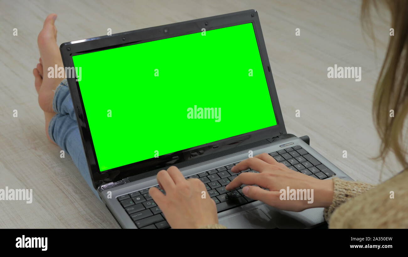 Woman browsing finger green screen hi-res stock photography and images ...
