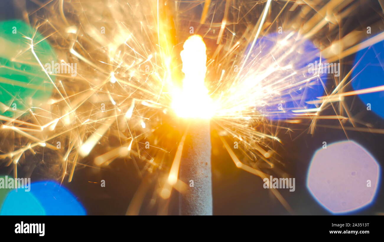 Firework sparkler burning Stock Photo - Alamy