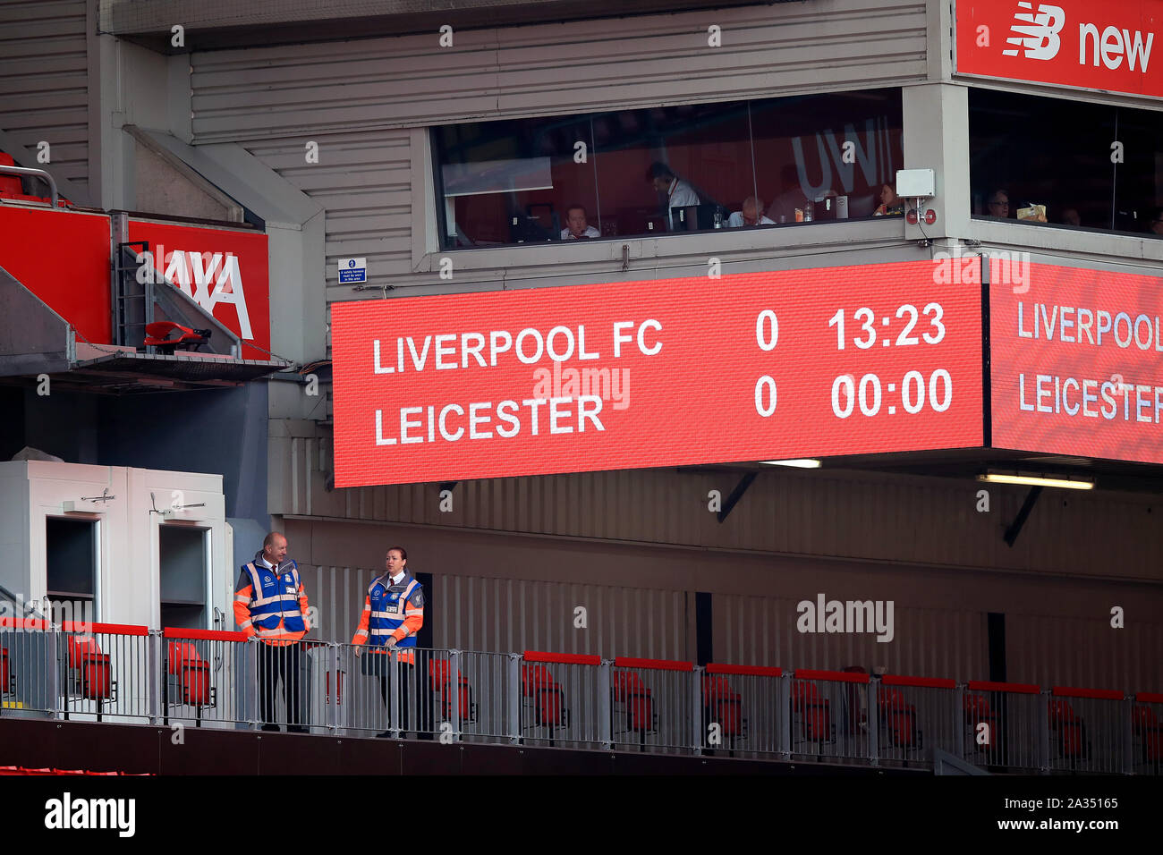 A general view of the scoreboard ahead of the Premier League match at ...