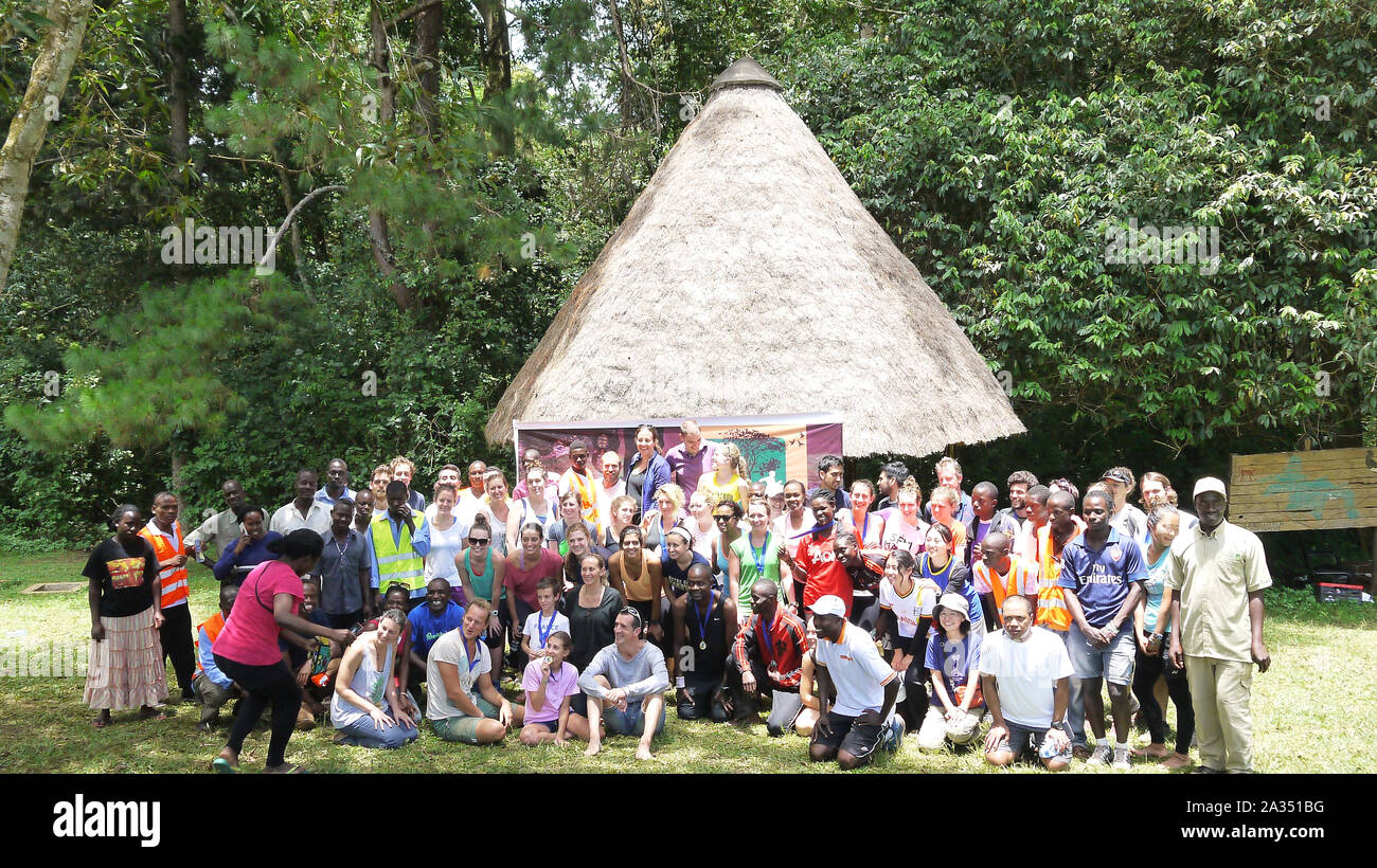 Tourists pictured at Mpanga Forest eco-tourism side in Mpigi, Uganda ...
