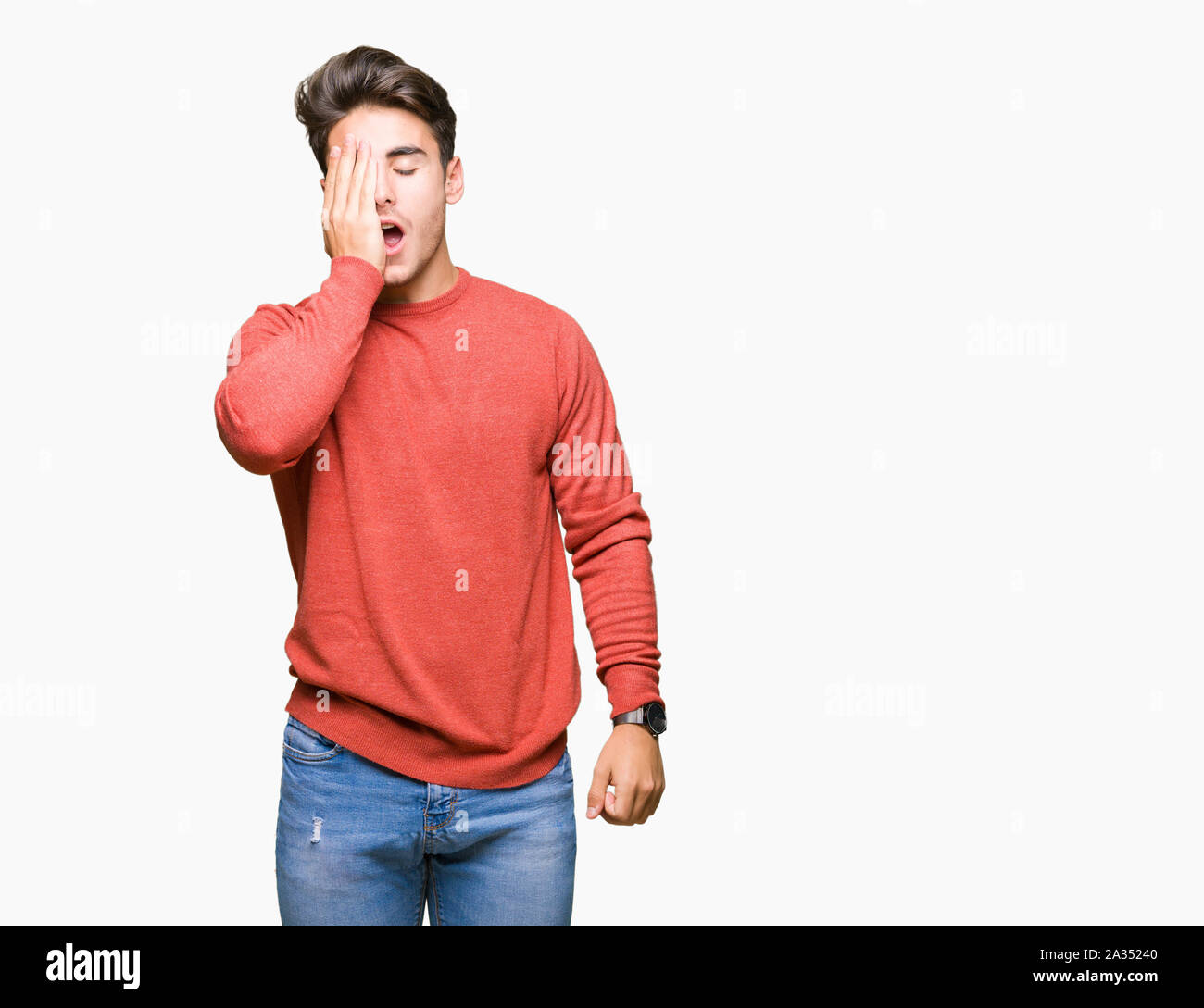 Sleepy man in eye Cut Out Stock Images & Pictures - Alamy