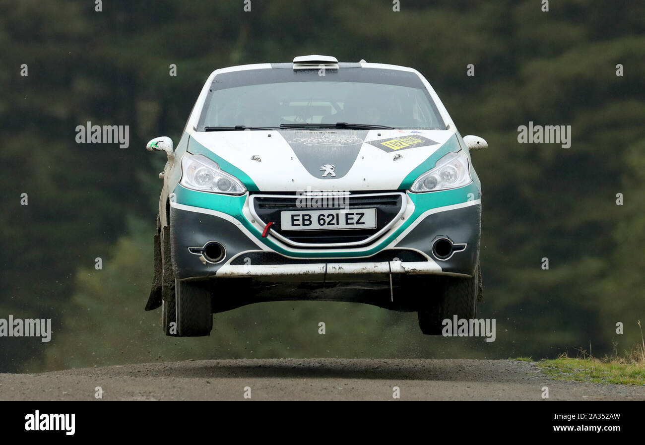 Great Britain’s Josh Cornwell and Dai Roberts in the Peugeot 208 R2 ...