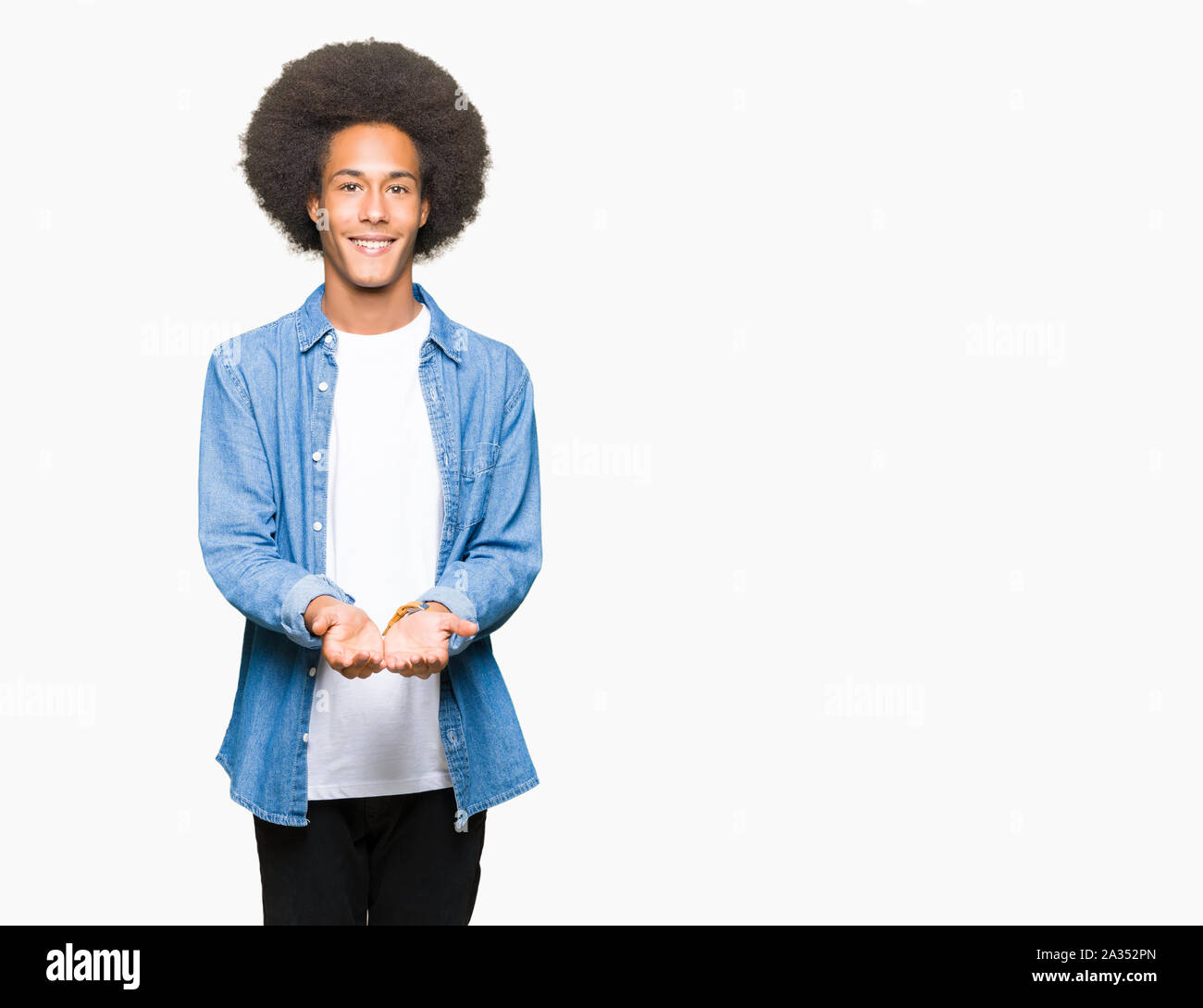 Open hands african american giving Cut Out Stock Images & Pictures - Alamy