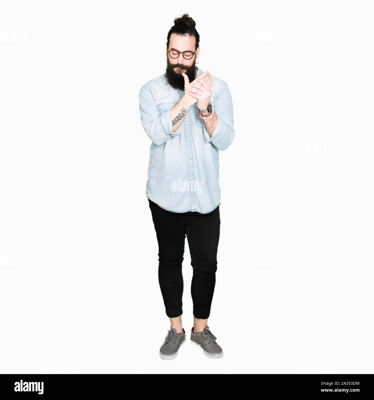 Man tattoo long beard Cut Out Stock Images & Pictures - Alamy