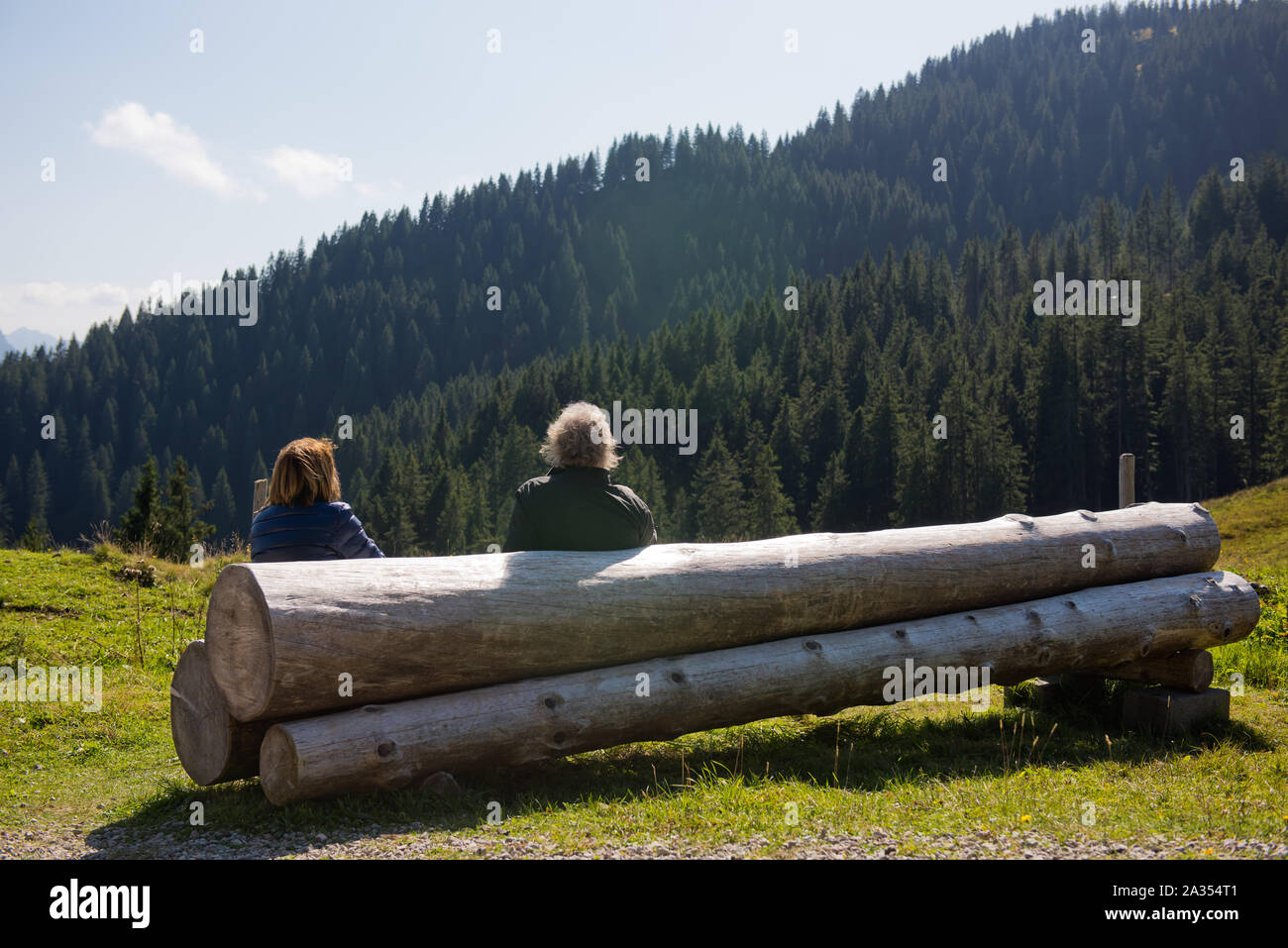 Log bench hi-res stock photography and images - Alamy