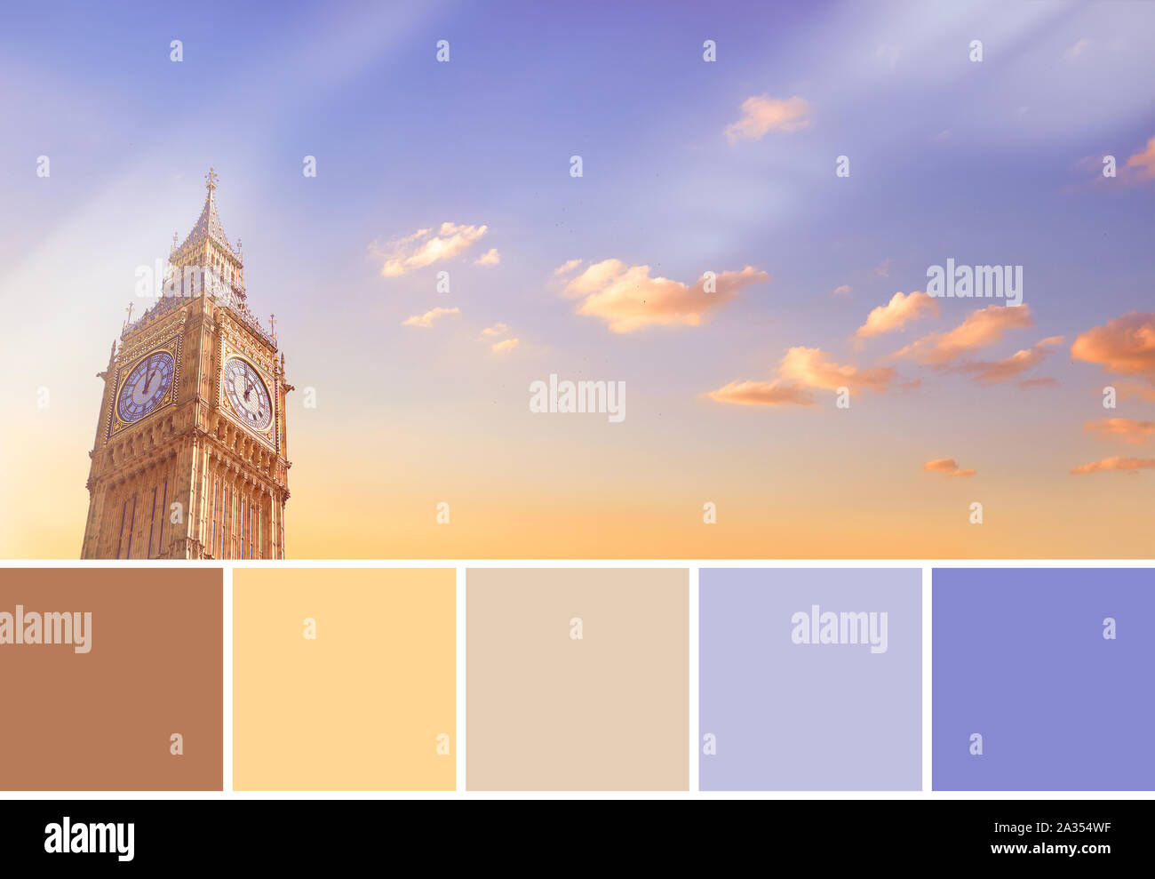 Color matching Autumn palette from image of Big Ben Clock Tower in ...