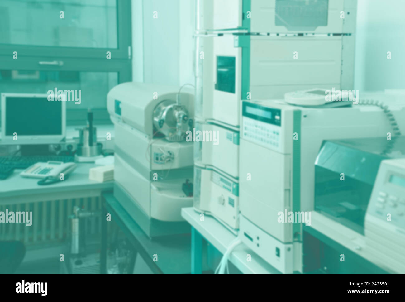 BLurred laboratory interior, scientific background with copy-space ...