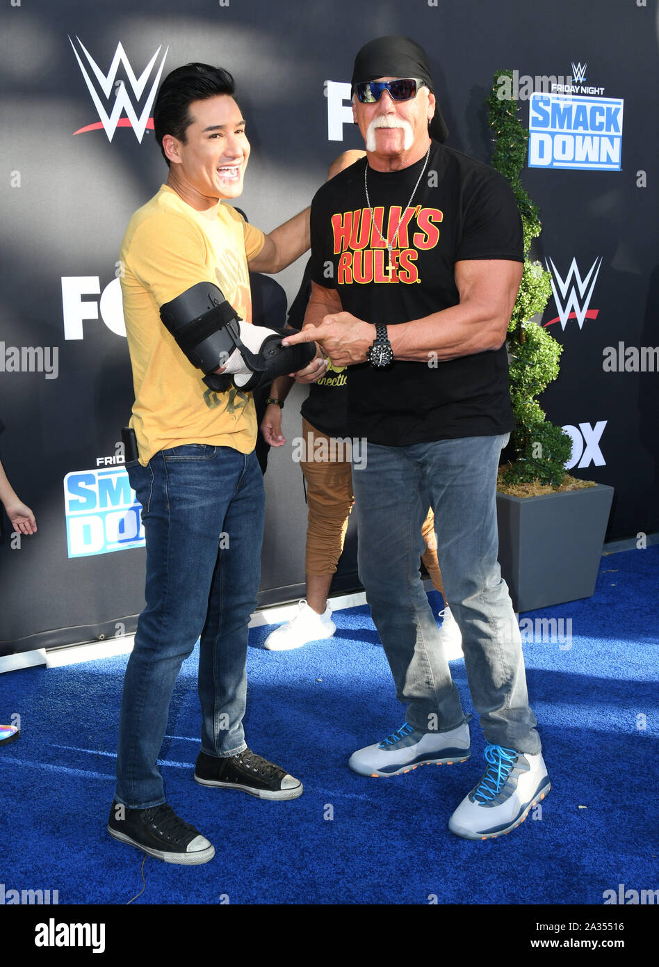 Los Angeles, USA. 04th Oct 2019. Mario Lopez, Hulk Hogan. WWE 20th ...