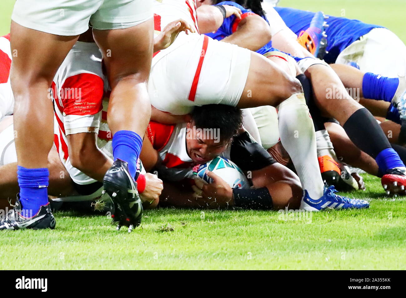 Toyota stadium, Aichi, Japan. 5th Oct, 2019. Kazuki Himeno (JPN) Rugby ...