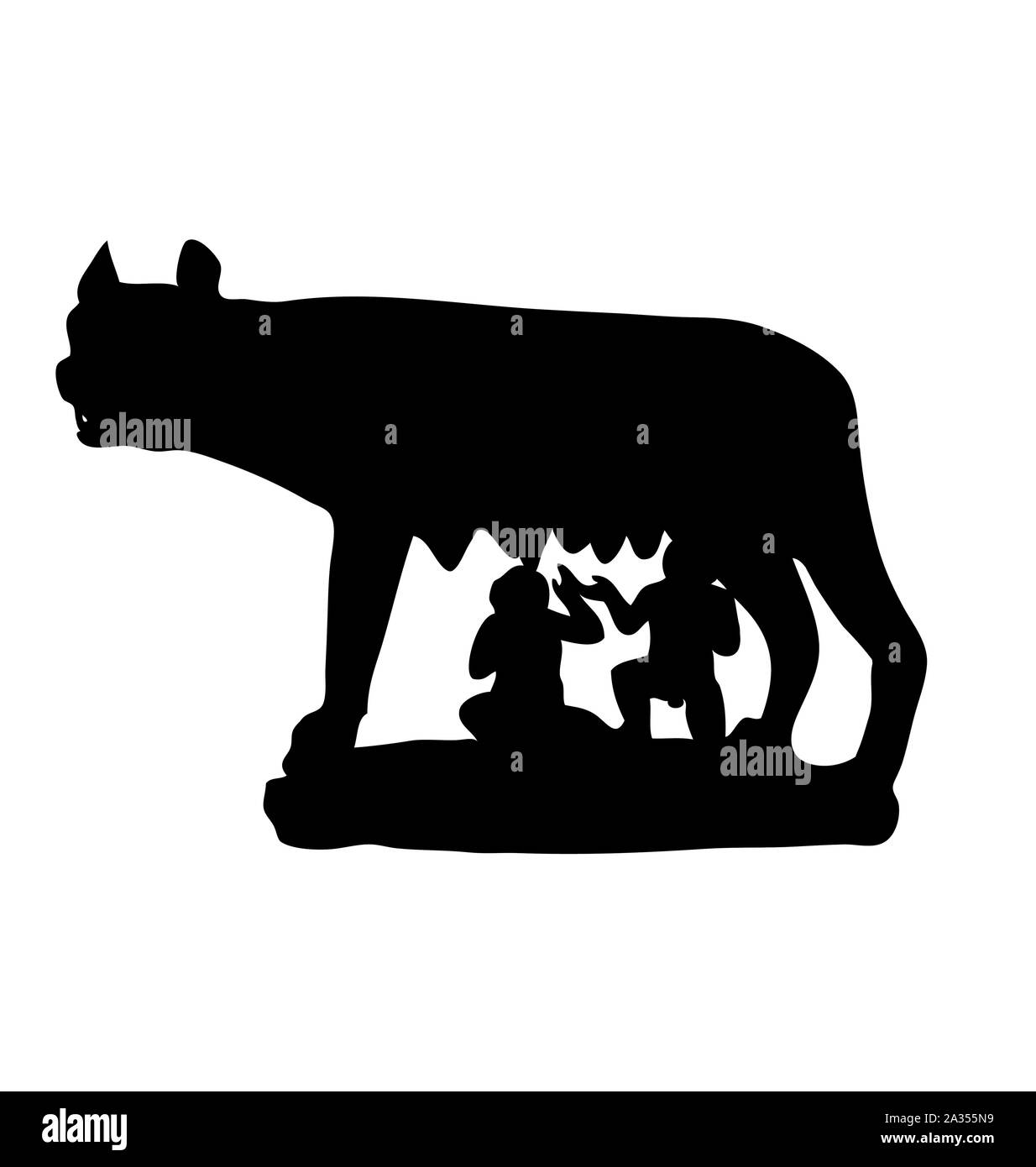 The Symbol Of Rome. Antiquity. Capitoline Wolf . vector illustration ...