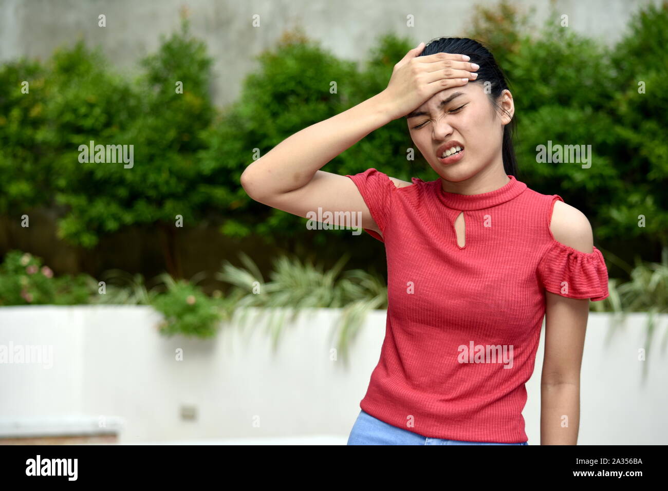 A Stressed Young Teenager Girl Stock Photo - Alamy