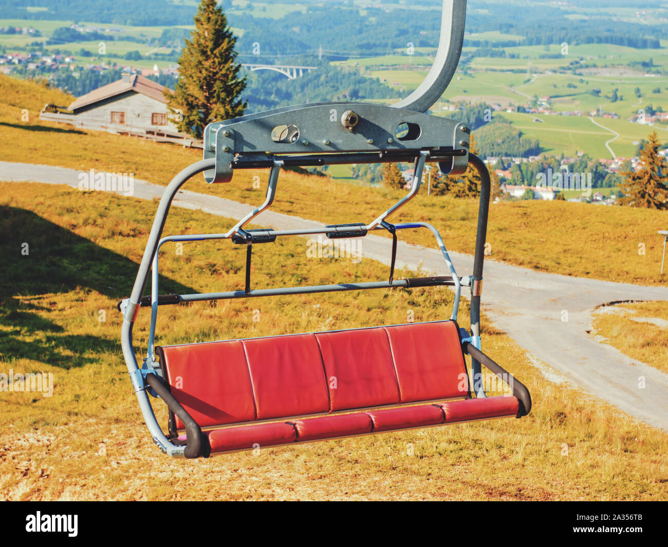 Ski lift open cabin empty Stock Photo - Alamy