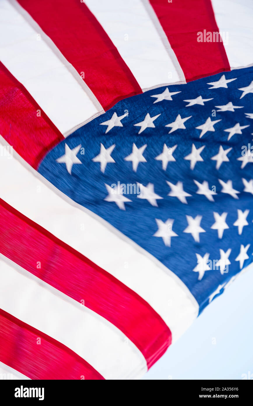 Closeup of ruffled American flag. Stars and Stripes Stock Photo - Alamy