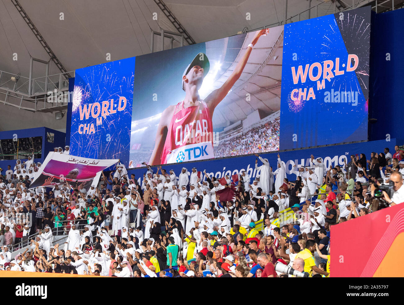 Doha, Qatar. 4th Oct, 2019. DOHA - QATAR - OCT 4: Mutaz Essa Barshim of ...