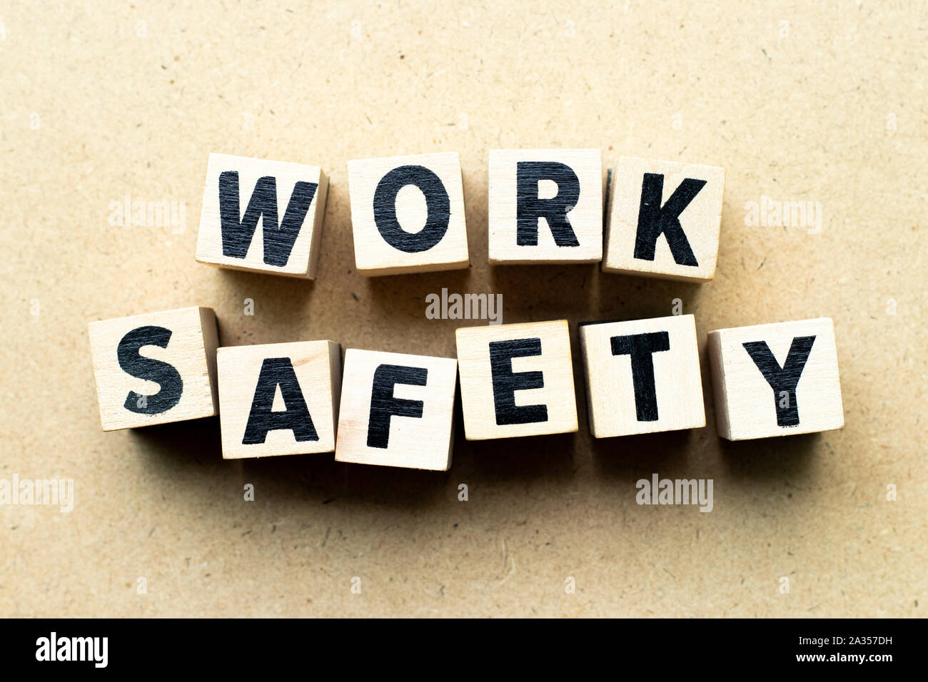 Letter block in word work safety on wood background Stock Photo - Alamy