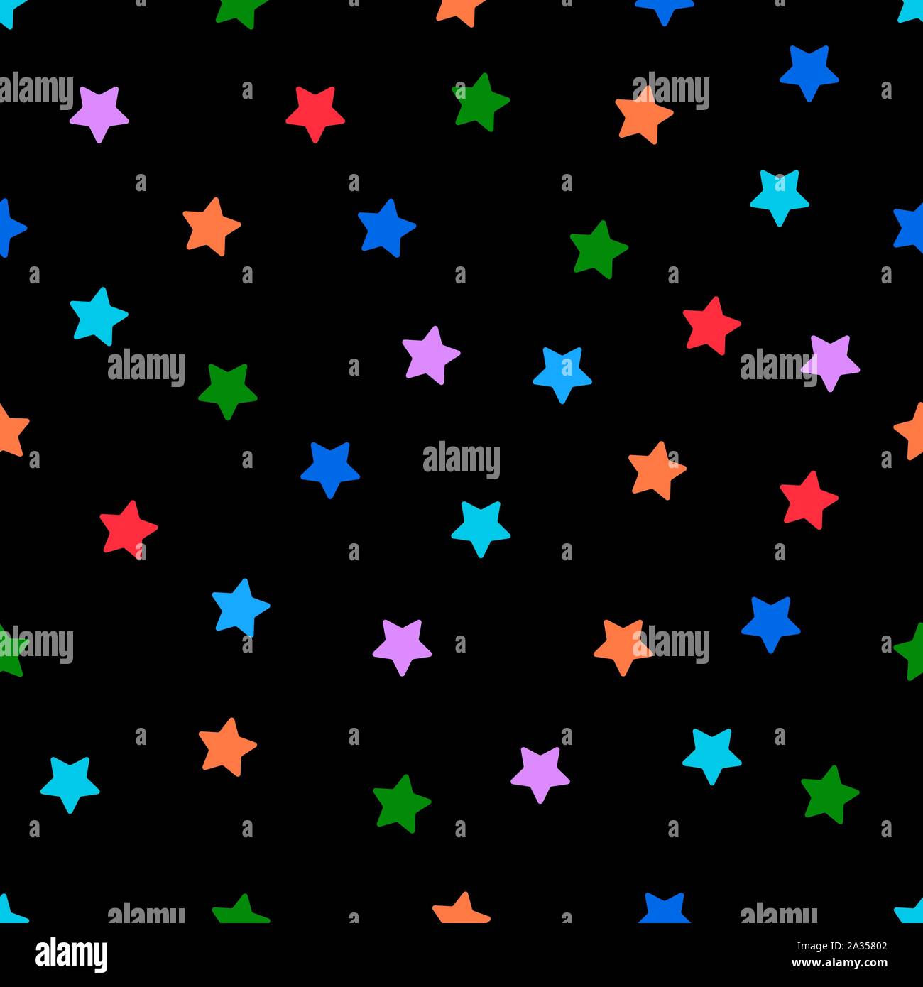 stars multicolor seamless pattern wallpaper with black background ...