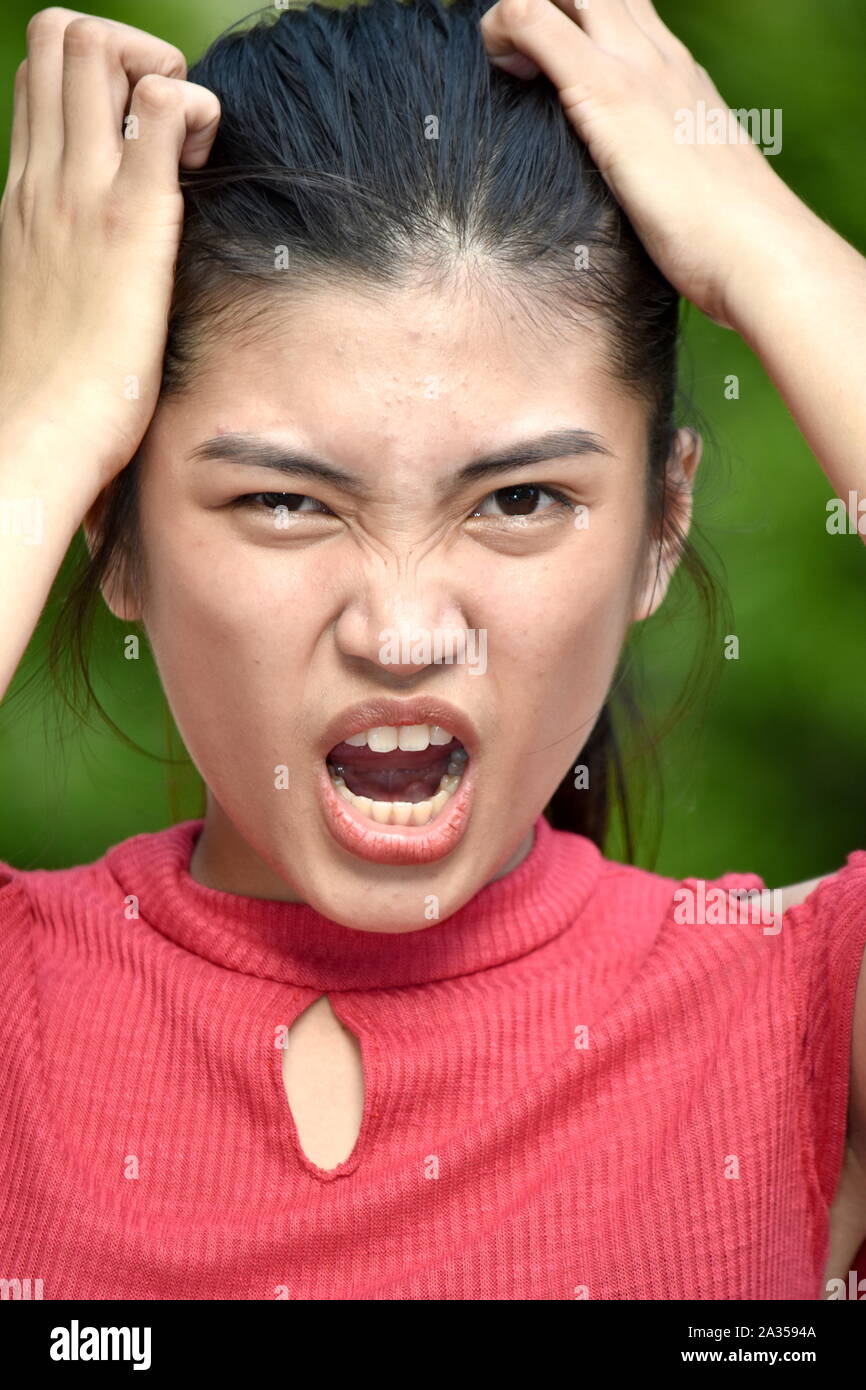 An A Stressful Beautiful Girl Stock Photo - Alamy