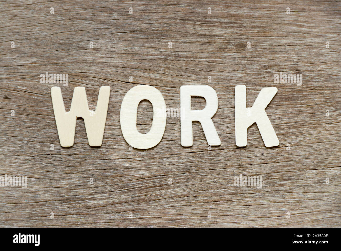 Alphabet letter in word work on wood background Stock Photo - Alamy