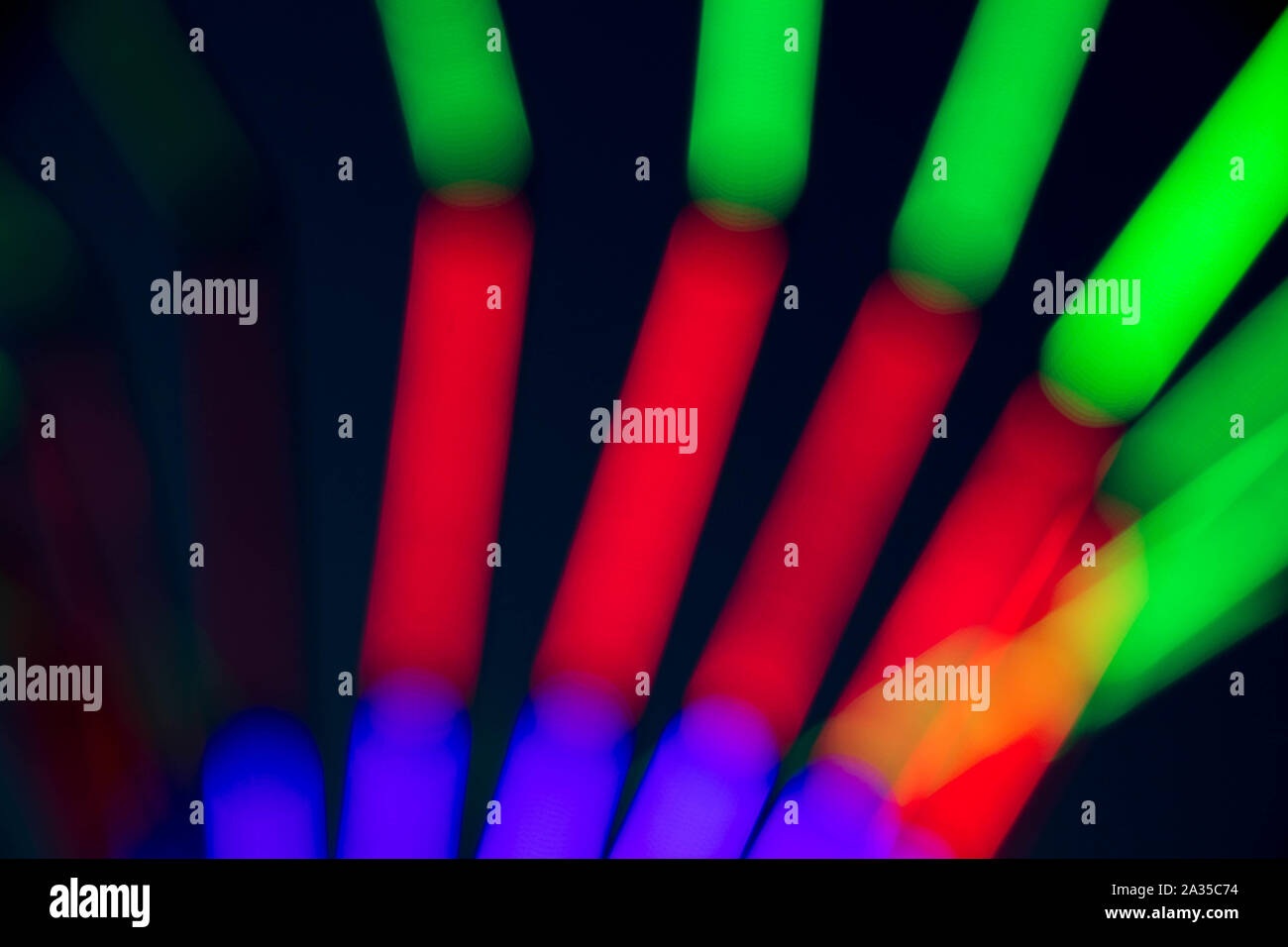 Abstract multi color of glow fluorescent on black background Stock ...