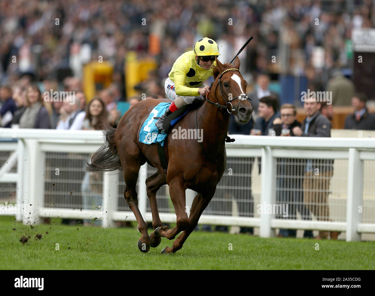 Cape Byron ridden by jockey Andrea Atzeni winning the John Guest Racing ...