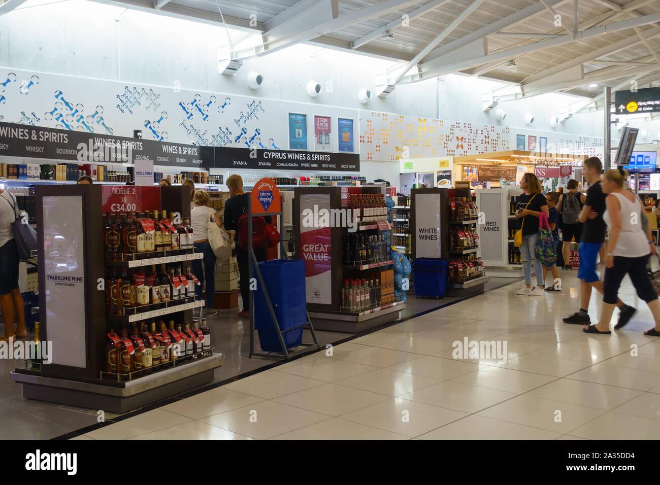 Larnaca, Cyprus - July 30. 2019: Larnaca International Airport is ...