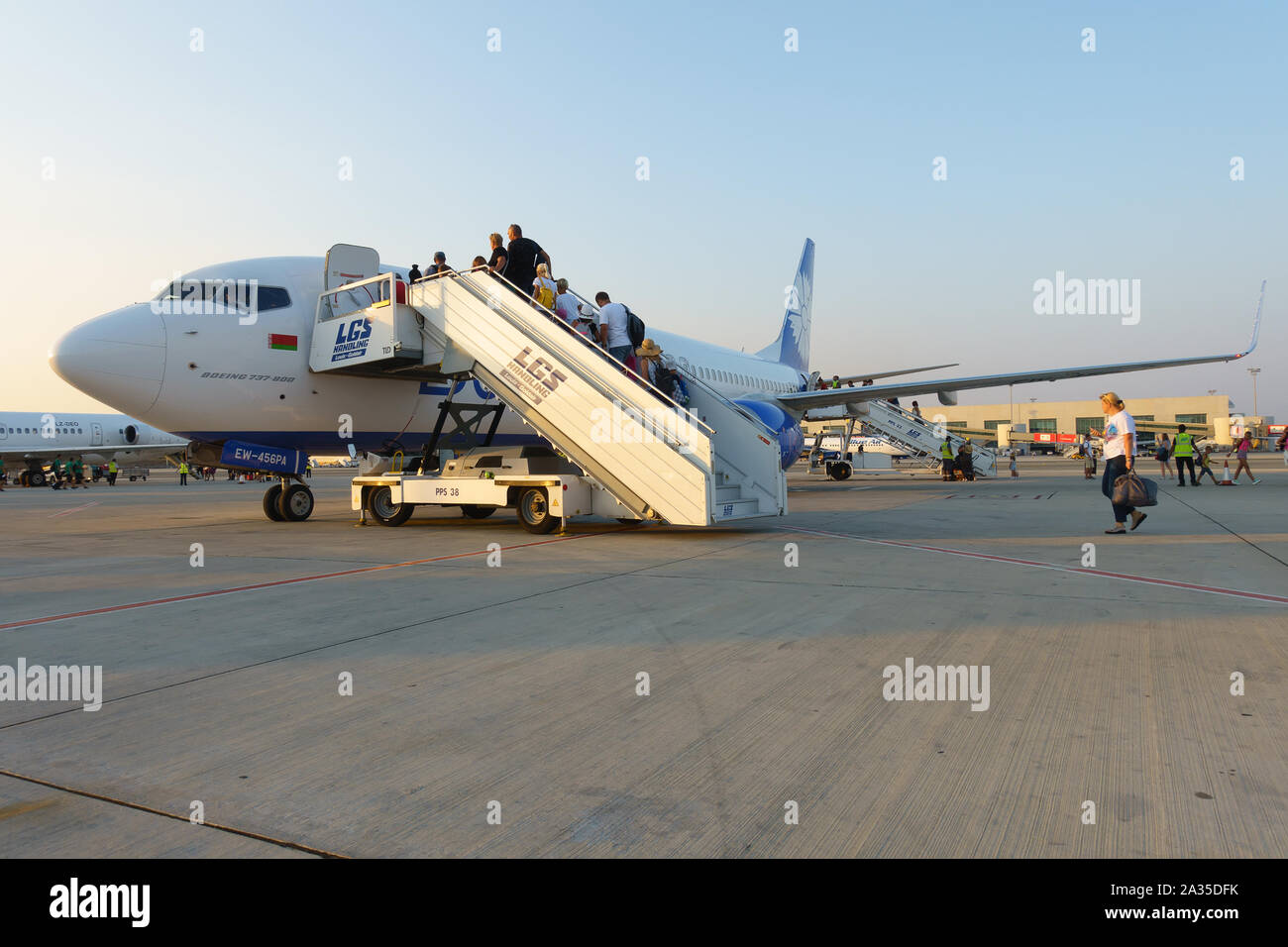 Larnaca, Cyprus - July 30. 2019: Larnaca International Airport is ...