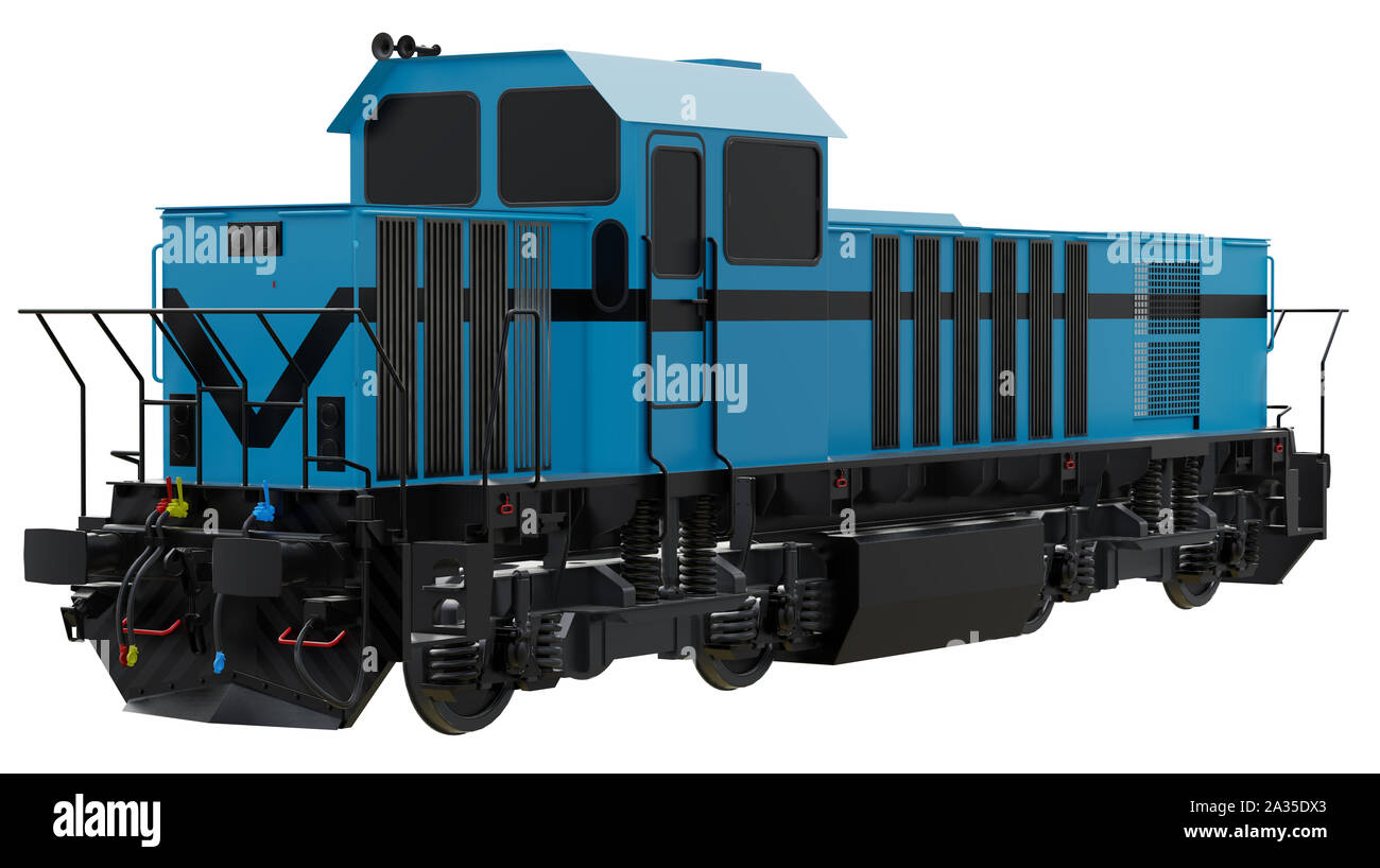 Diesel Locomotive. Transportation industrial concept . 3d rendering ...