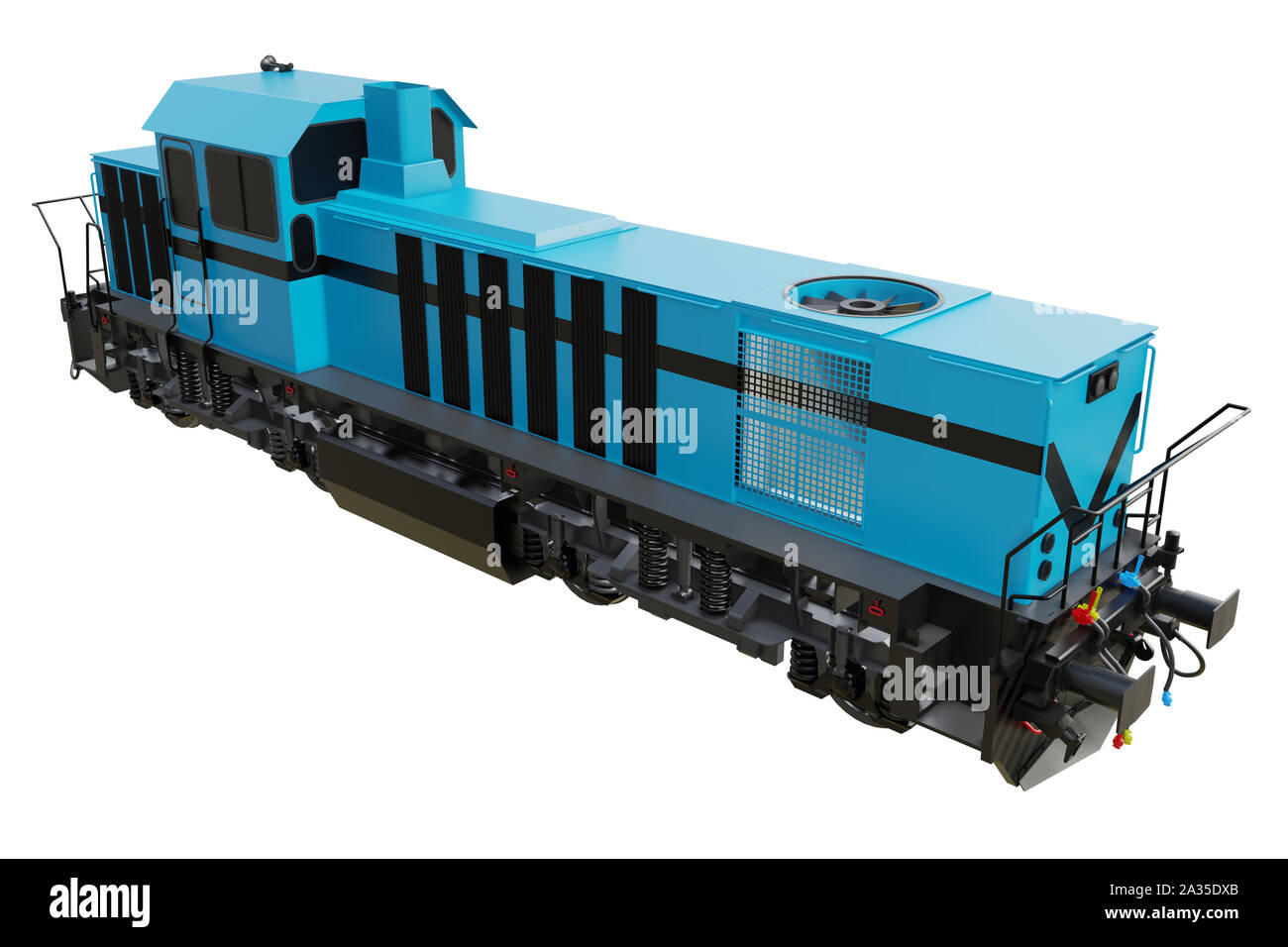 Diesel Locomotive. Transportation industrial concept . 3d rendering ...
