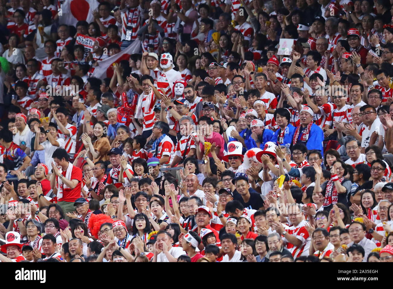 Toyota stadium, Aichi, Japan. 5th Oct, 2019. Japan Team fans Rugby ...