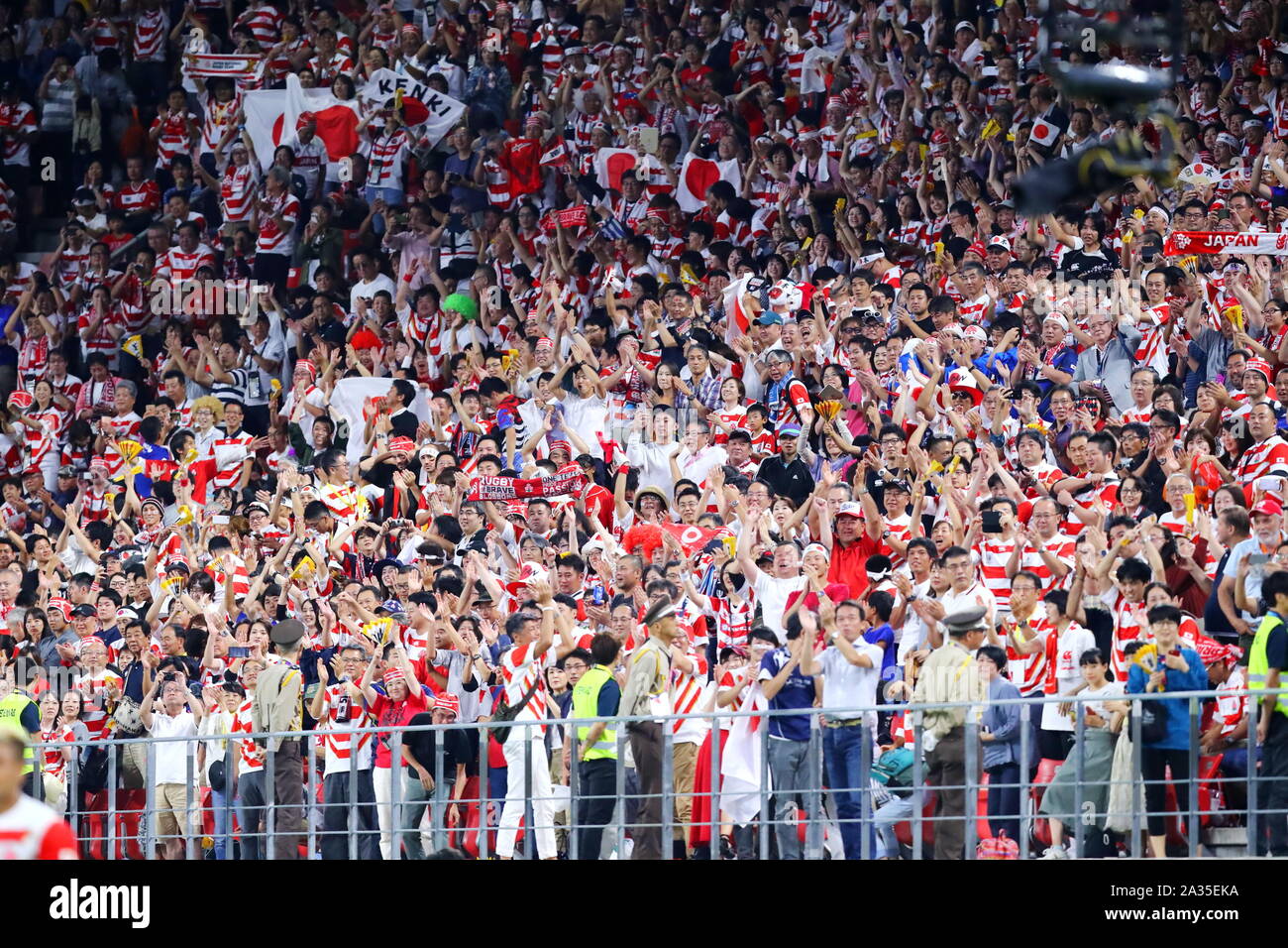 Toyota stadium, Aichi, Japan. 5th Oct, 2019. Japan Team fans Rugby ...
