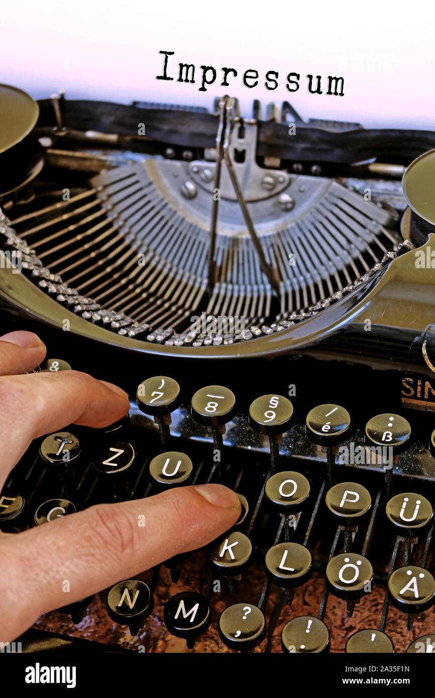 Legal Notice Old typewriter Stock Photo - Alamy