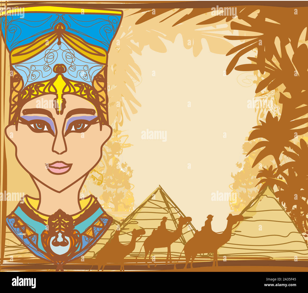 Egyptian queen cleopatra frame egypt pyramid hi-res stock photography ...
