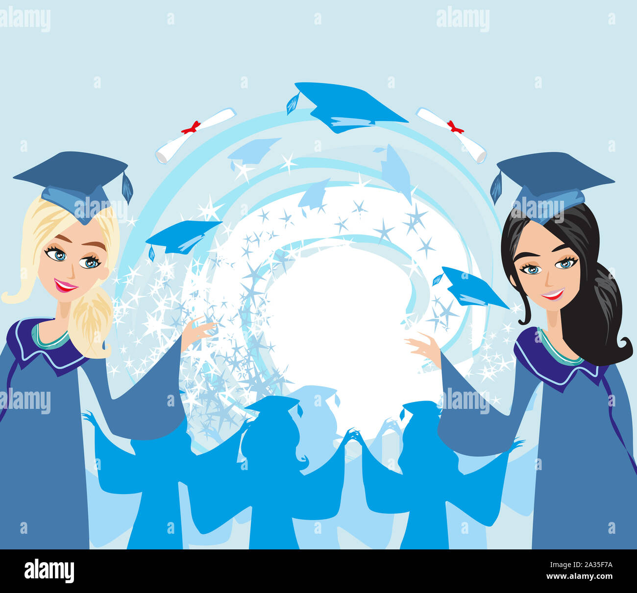 Graduation girls card Stock Photo - Alamy