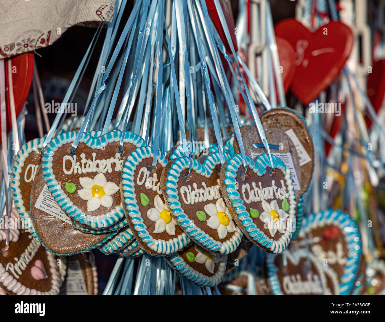 typical souvenir at the oktoberfest in munich - a gingerbread heart ...