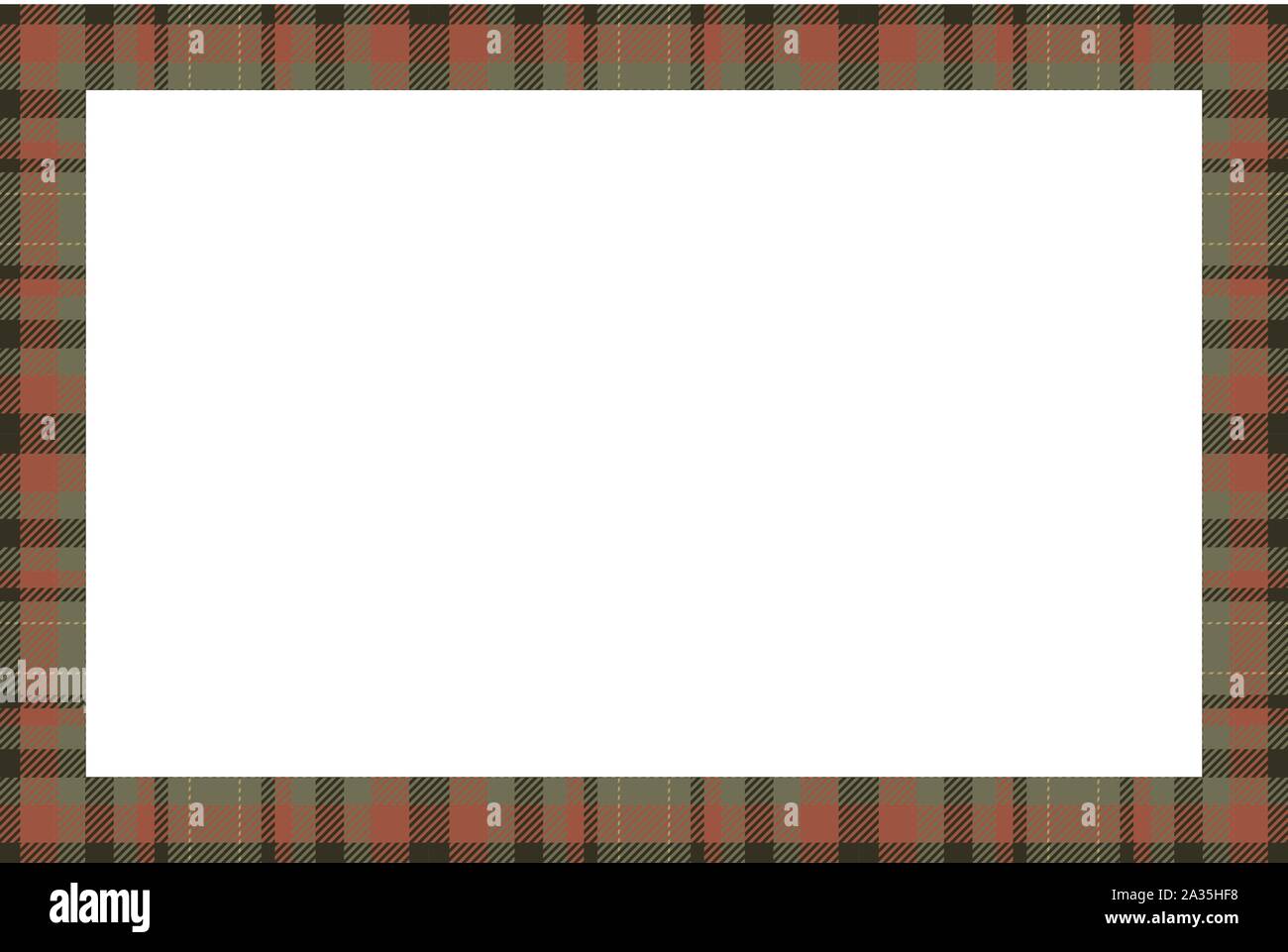 Vintage frame vector. Scottish border pattern retro style. Beauty empty ...