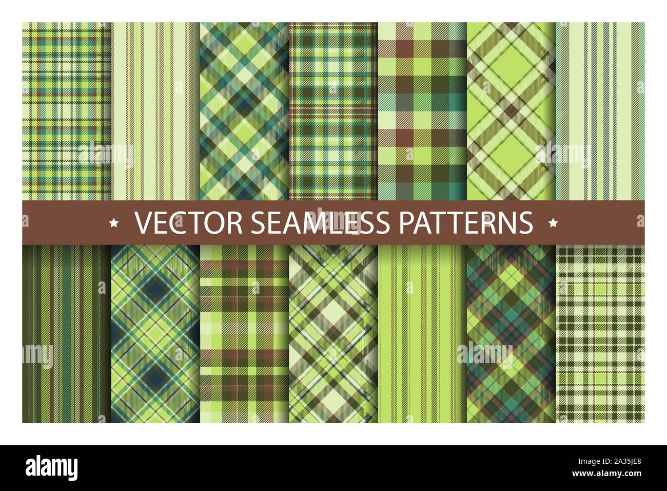 Tartan set pattern seamless plaid vector. Geometric background fabric ...