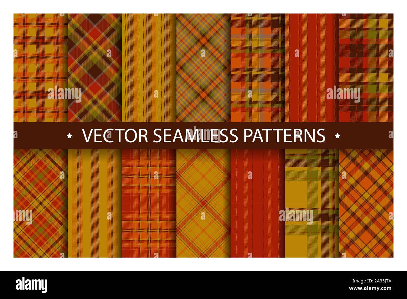 Tartan set pattern seamless plaid vector. Geometric background fabric ...