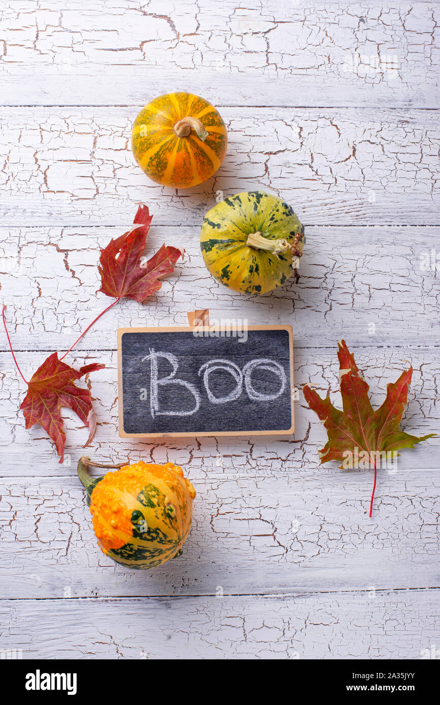 Halloween background with text Boo Stock Photo - Alamy