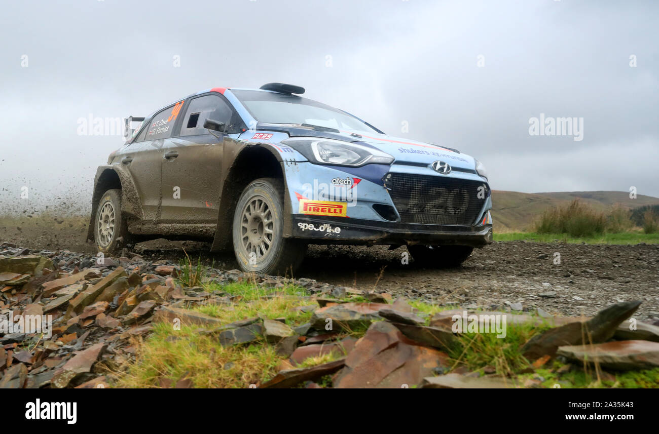 Great Britain’s Tom Cave and Dale Furniss in a Hyundai NG i20 R5 during ...